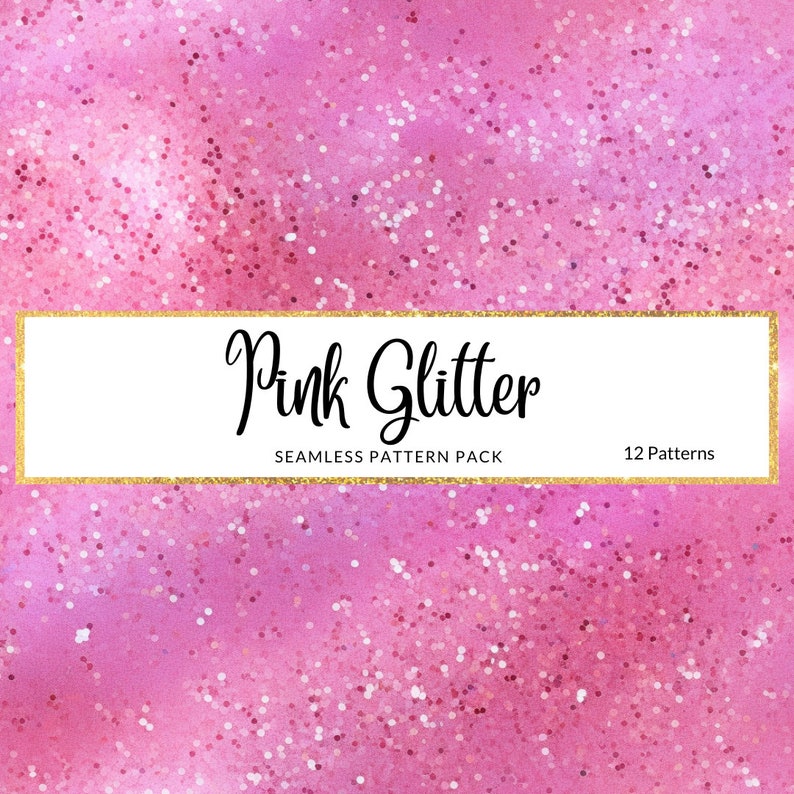 12 Pink Glitter Digital Papers, Seamless Digital Patterns, Pink Sparkly ...