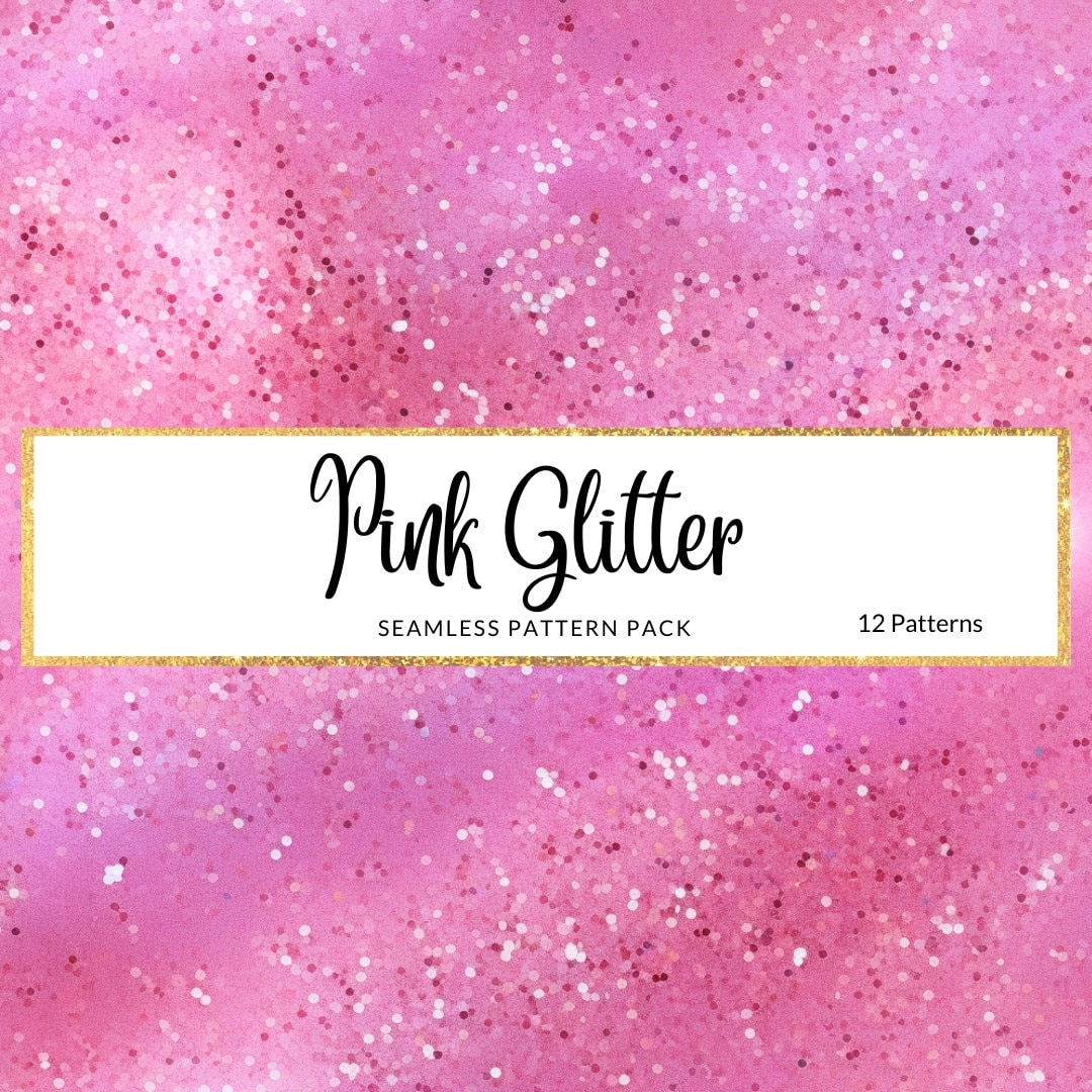 12 Pink Glitter Digital Papers, Seamless Digital Patterns, Pink Sparkly ...