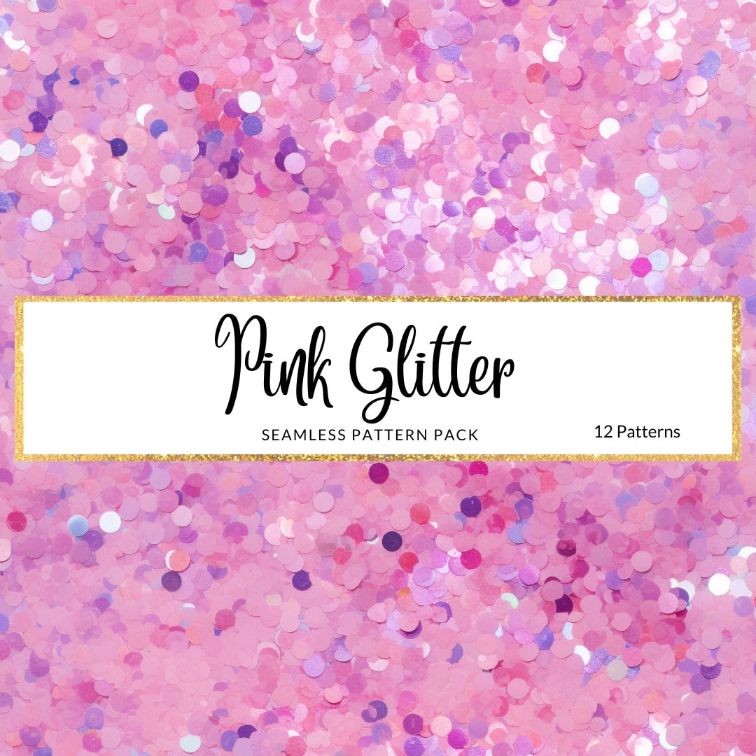 12 Pink Glitter Digital Papers, Seamless Digital Patterns, Pink Sparkly ...