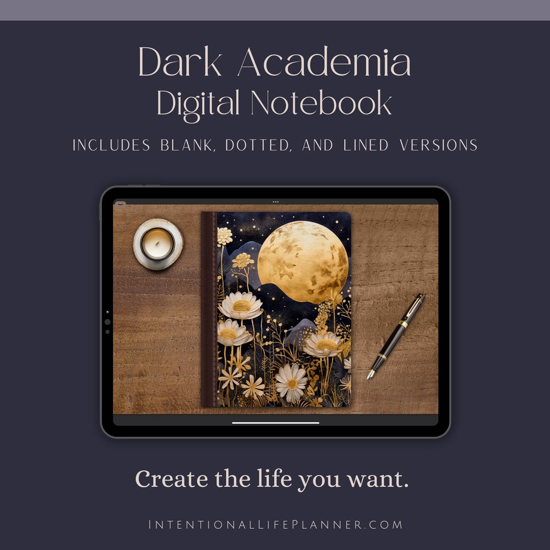 Dark Academia Digital Notebook - Etsy