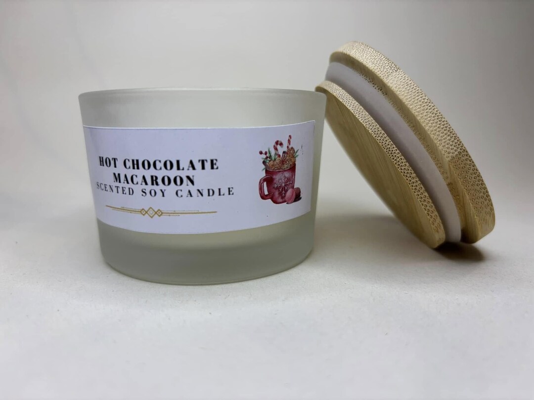 Hot Chocolate & Macaroon Scented Soy Candle - Etsy UK
