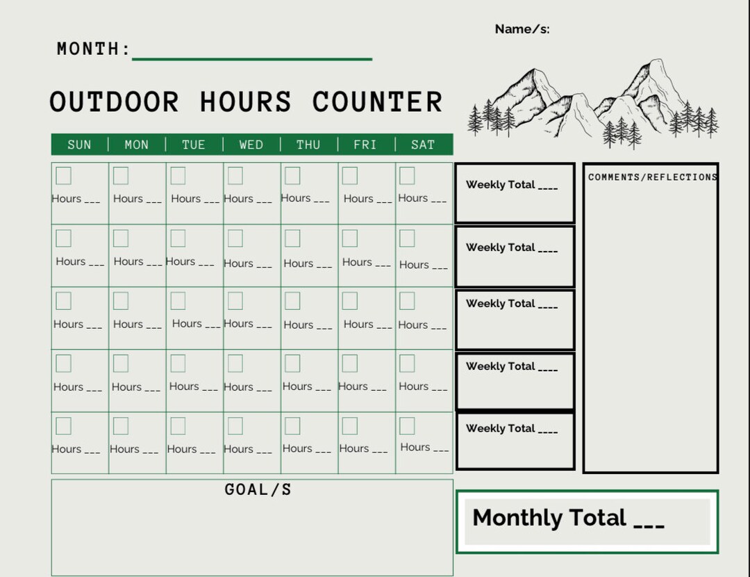 Outdoor Hours Counter - Etsy