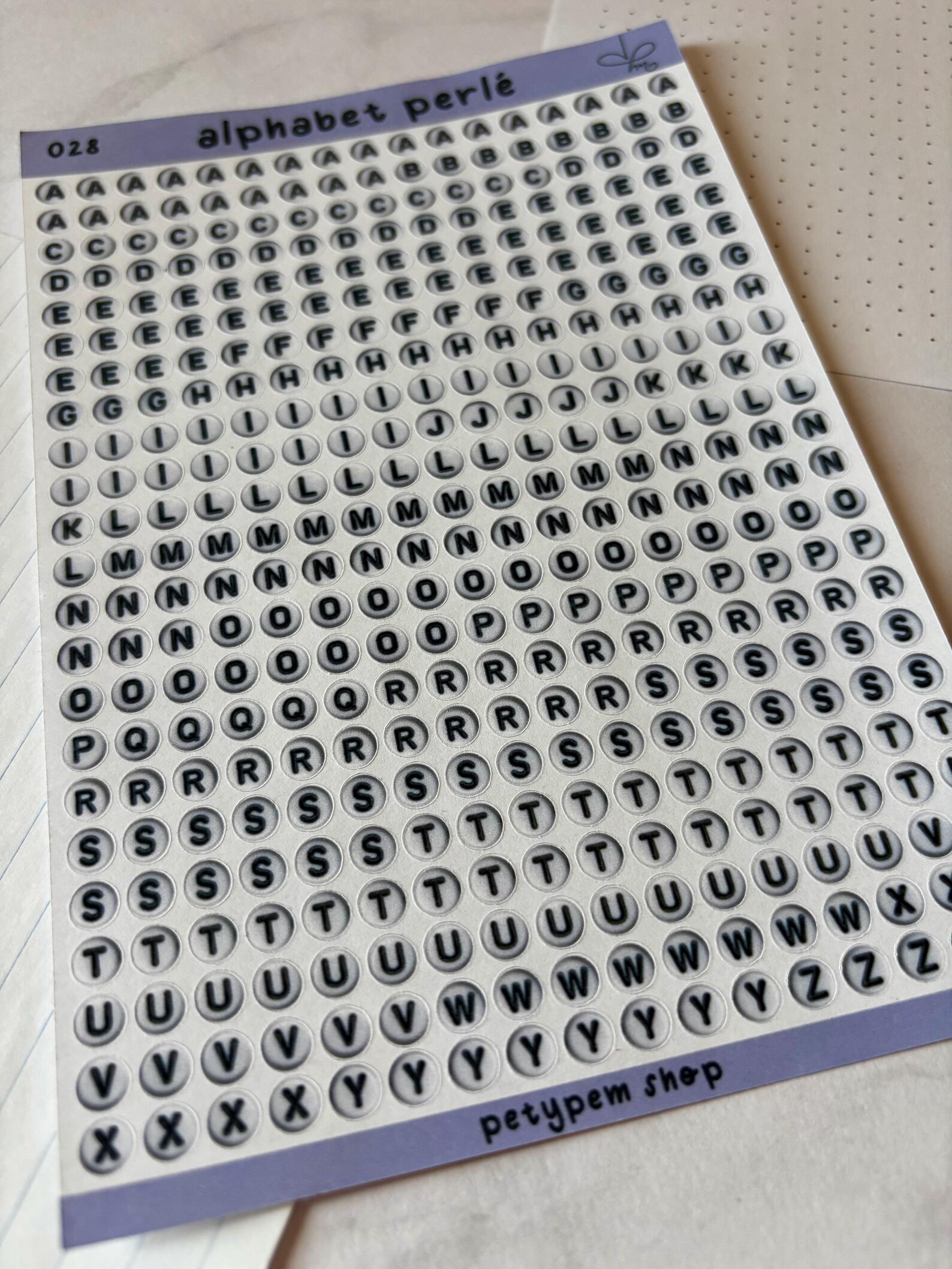 Sticker Sheet - Beaded Alphabet | Bullet Journal, Scrapbooking ...