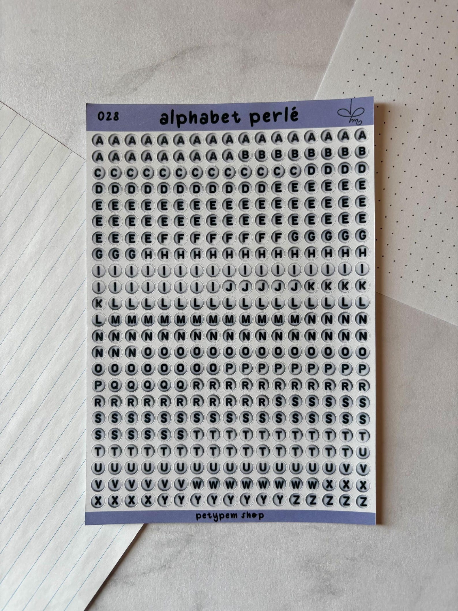 Sticker Sheet - Beaded Alphabet | Bullet Journal, Scrapbooking ...