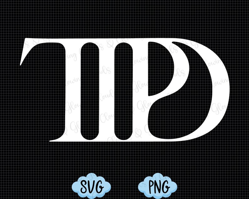 TTPD Tortured Poets Department SVG and PNG Logo File, Blaac and White ...
