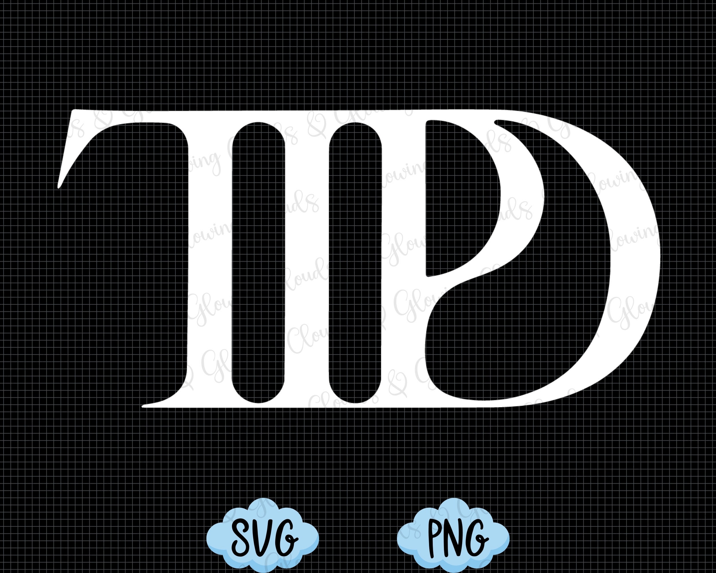 TTPD Tortured Poets Department SVG and PNG Logo File, Blaac and White ...