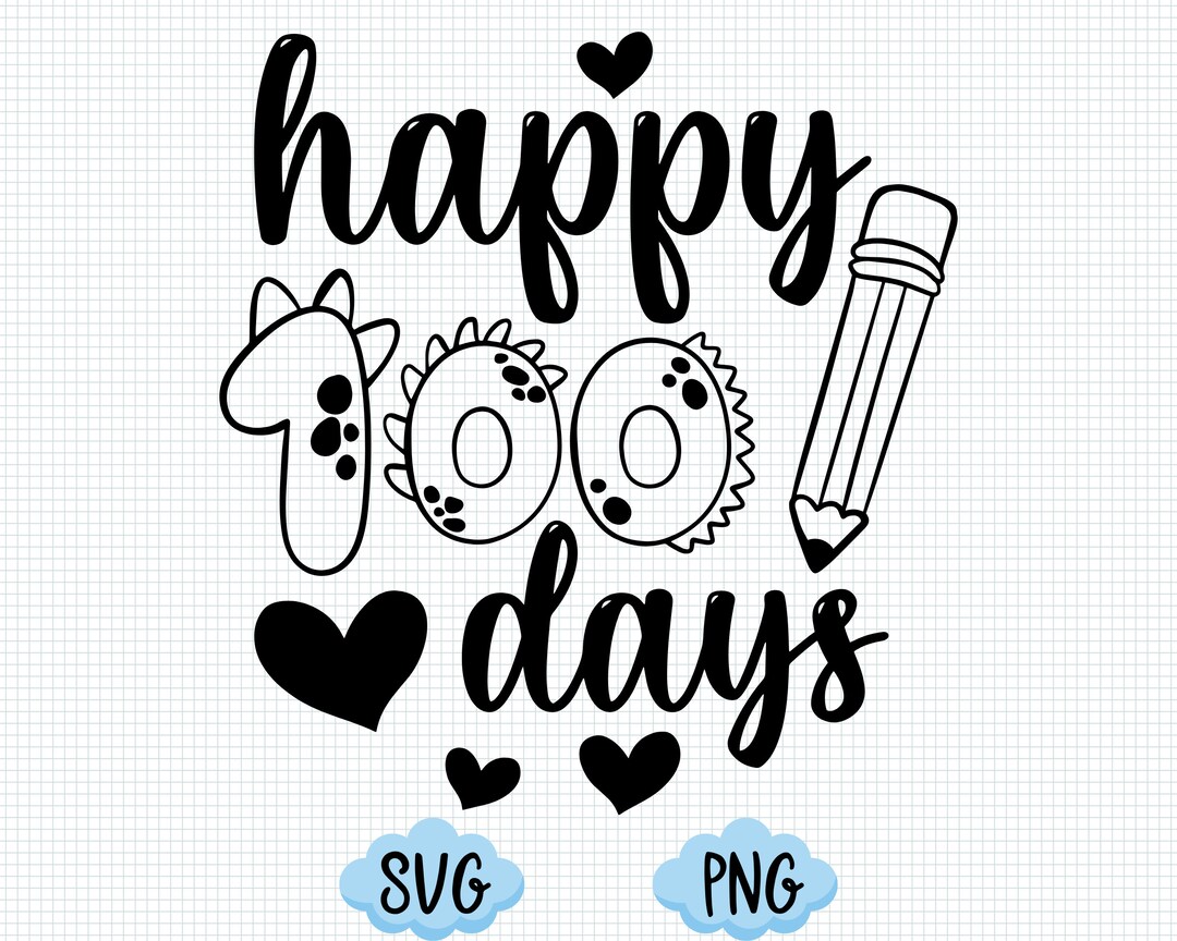 100 Days of School Svg, School Svg, Back to School Svg,, Happy 100 Days ...
