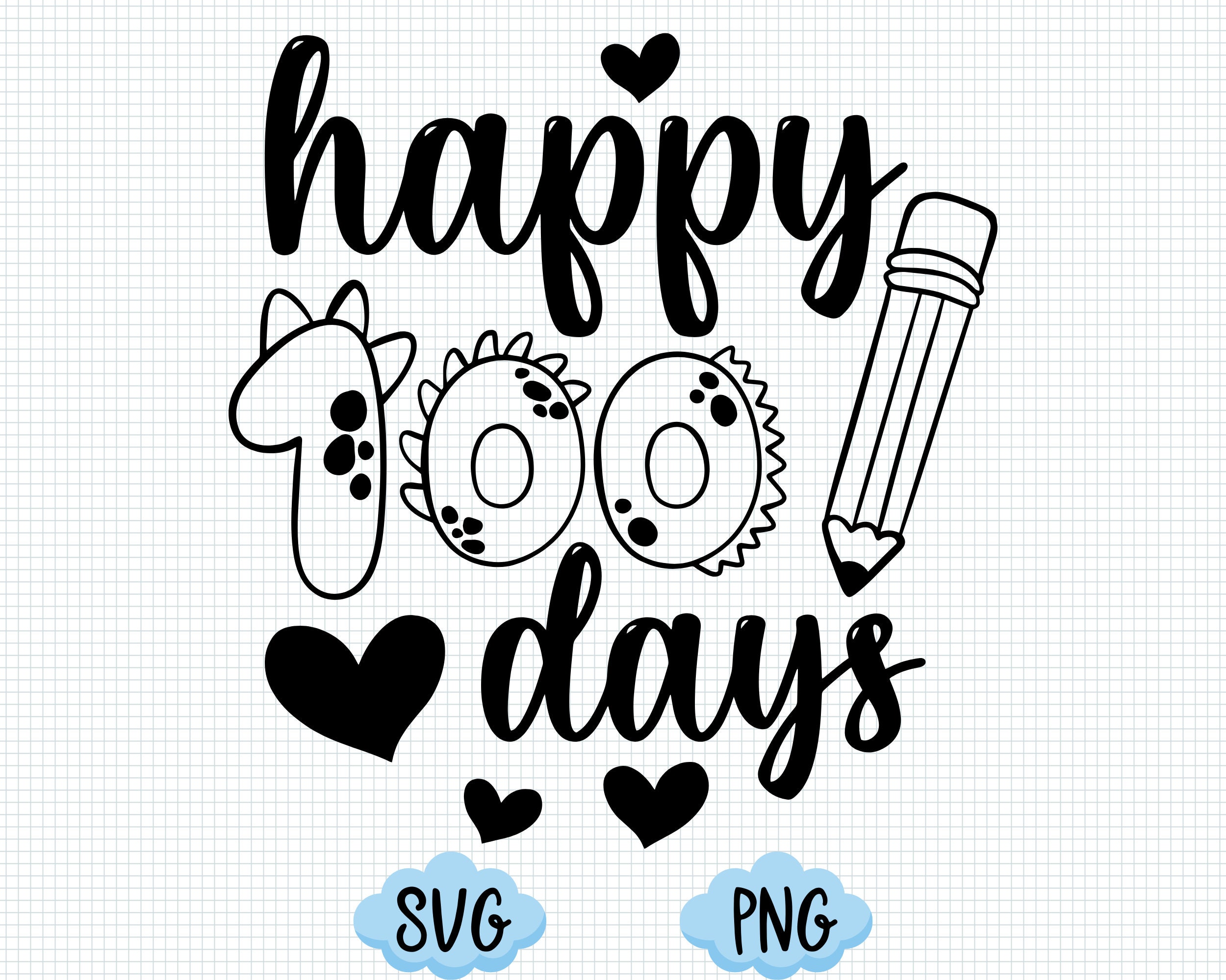100 Days Of School Svg School Svg Back To School Svg Happy 100 Days