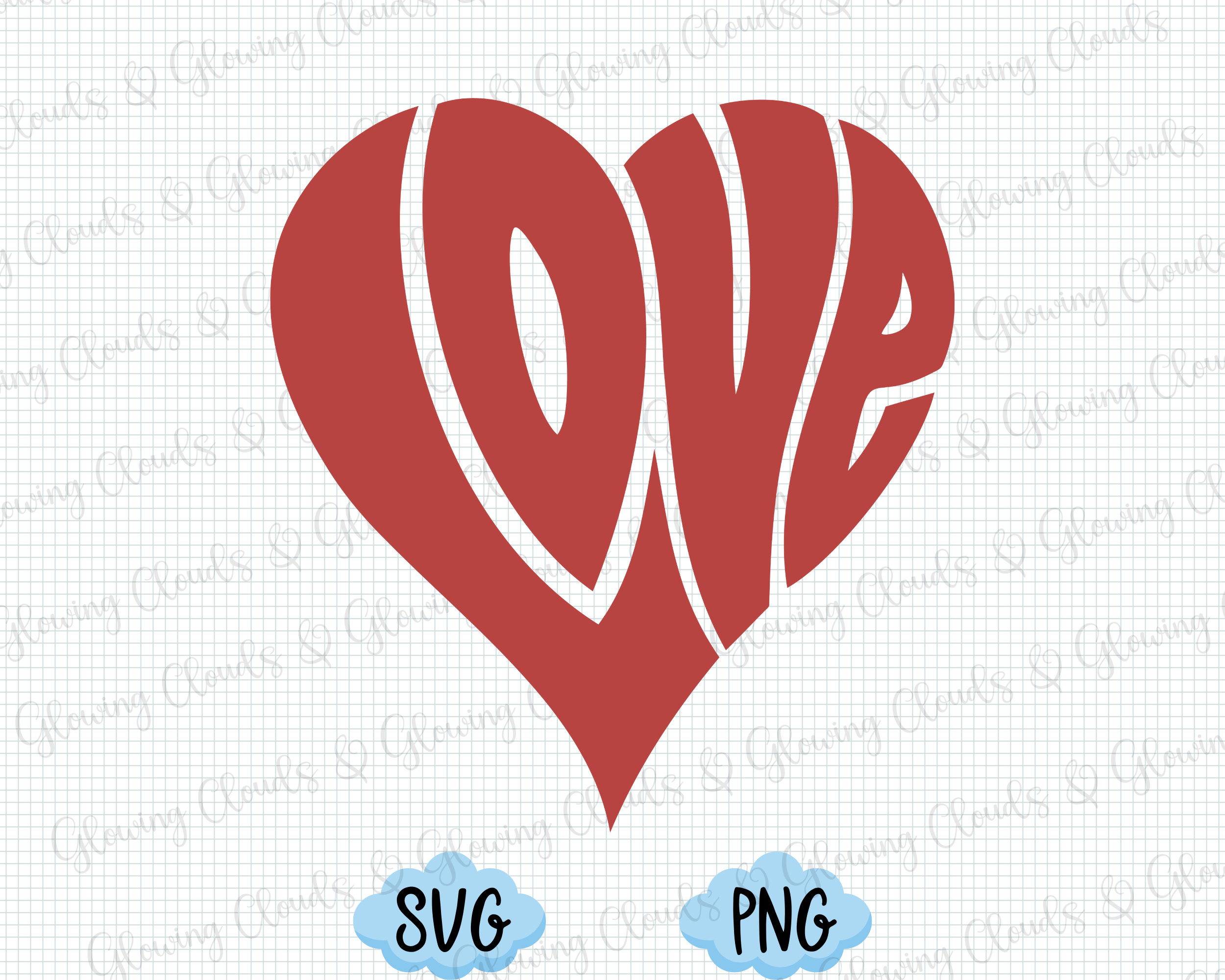 Love Heart Svg, Heart Shaped Love Svg, Png, Retro Love Heart Png, Love ...