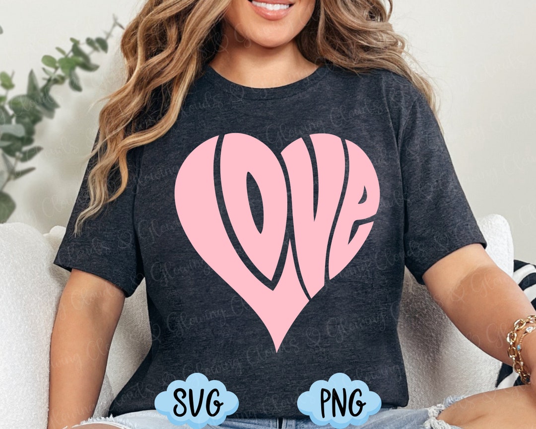 Love Heart Svg, Heart Shaped Love Svg, Png, Retro Love Heart Png, Love ...
