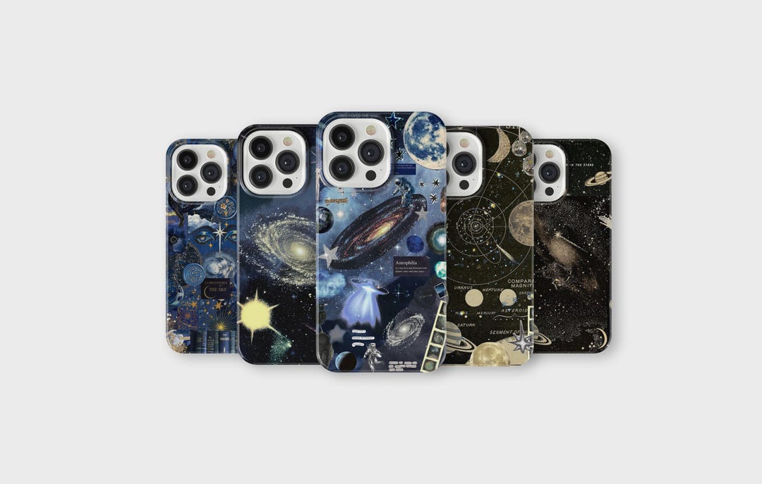 Galaxy Space Phone Case Celestial Stars Planets Astronaut Cosmic Cover ...