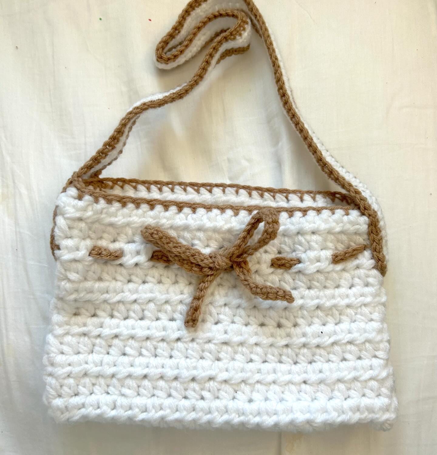 Handmade Crochet Bow Bag – Shoulder Tote Bag - Etsy