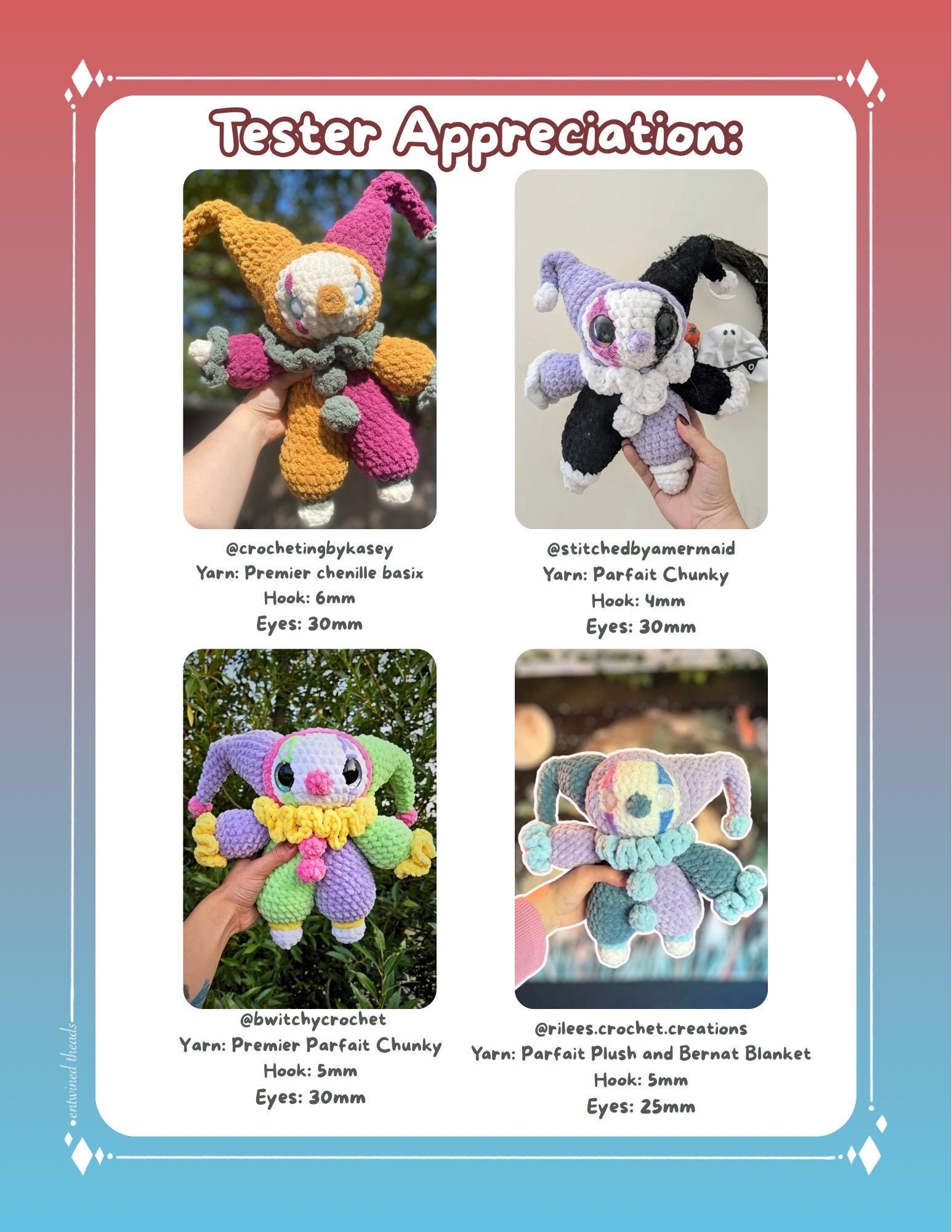 Jinx the Jester Crochet Pattern: Amigurumi Plushie (PDF Digital ...