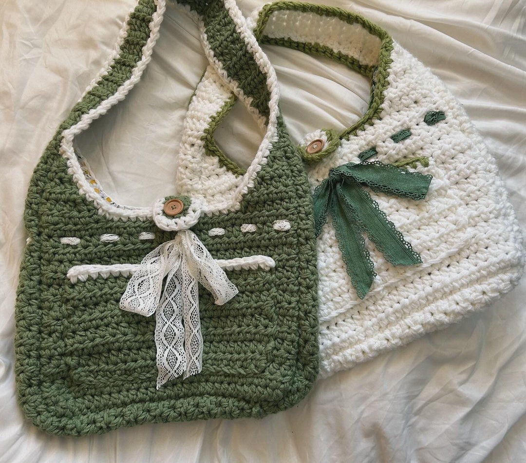 Crochet Cottage Core Bag I Handmade Crochet I Totebag I Crochet Tote ...