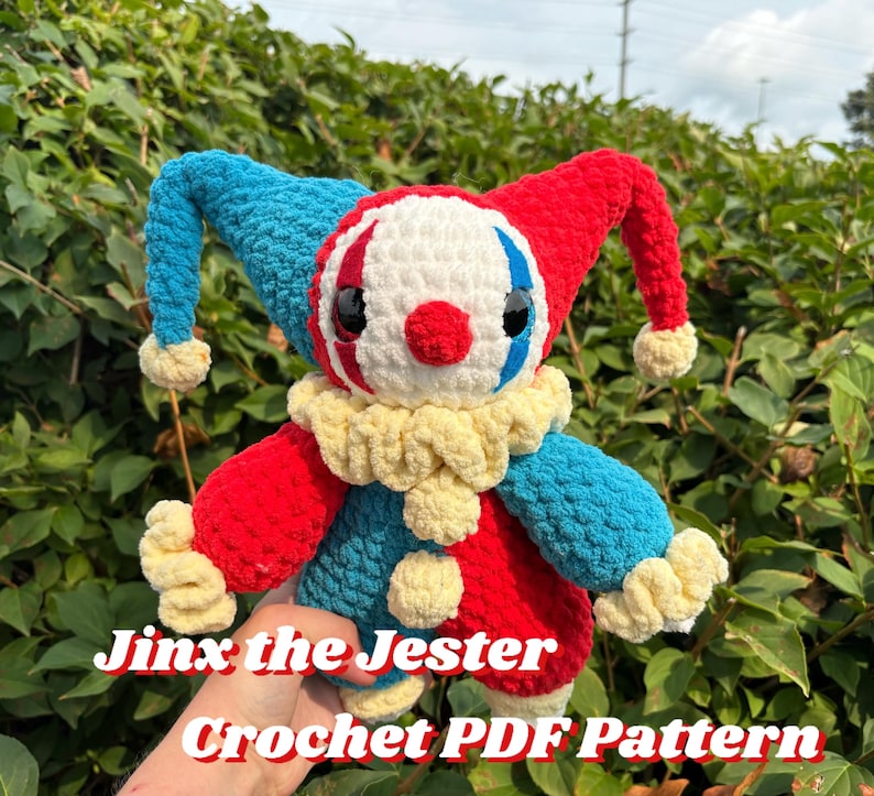 Jinx the Jester Crochet Pattern: Amigurumi Plushie (PDF Digital ...