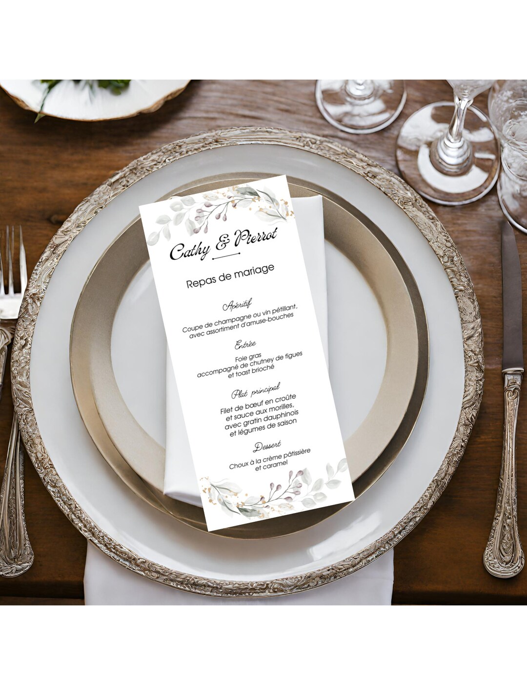 Elegant Wedding Meal Menu - Etsy