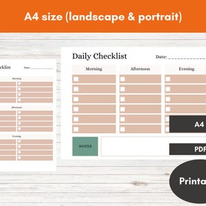 Minimalistic Daily Schedule Checklist, Printable Task Planner, Digital ...