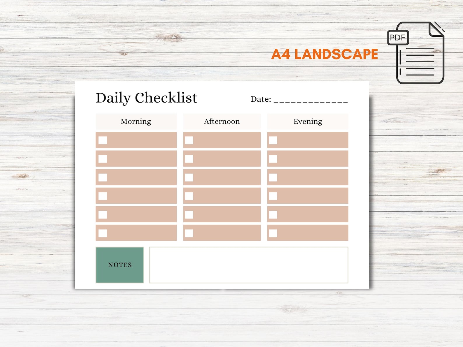 Minimalistic Daily Schedule Checklist, Printable Task Planner, Digital ...