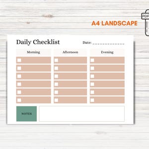 Minimalistic Daily Schedule Checklist, Printable Task Planner, Digital ...