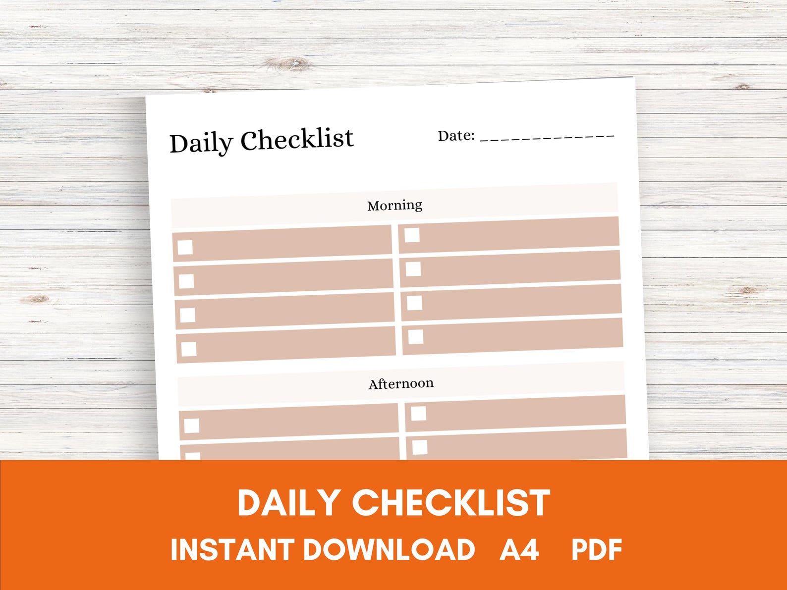 Minimalistic Daily Schedule Checklist, Printable Task Planner, Digital ...