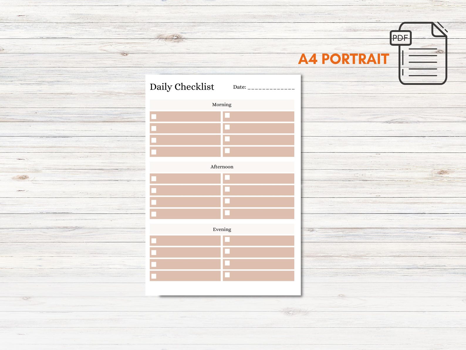 Minimalistic Daily Schedule Checklist, Printable Task Planner, Digital ...