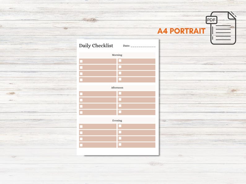 Minimalistic Daily Schedule Checklist, Printable Task Planner, Digital ...