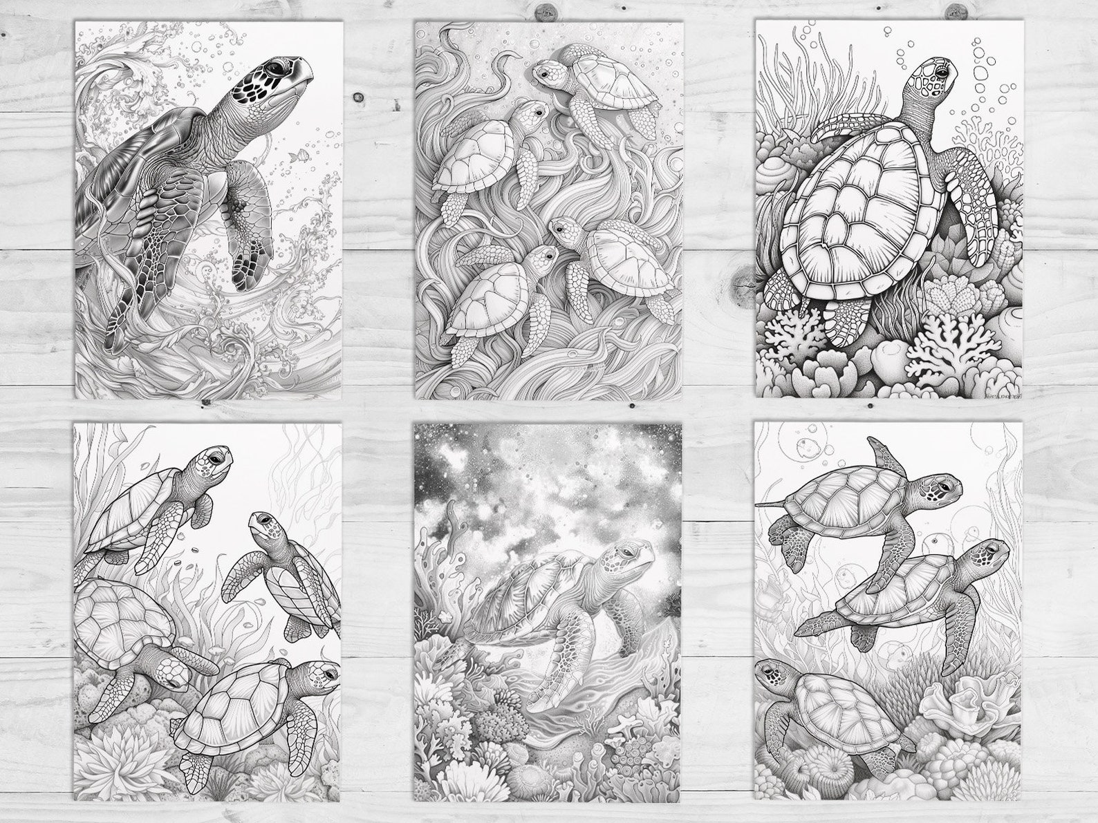 30 Sea Turtle Coloring Pages, Underwater World, Surfing Sea Life ...