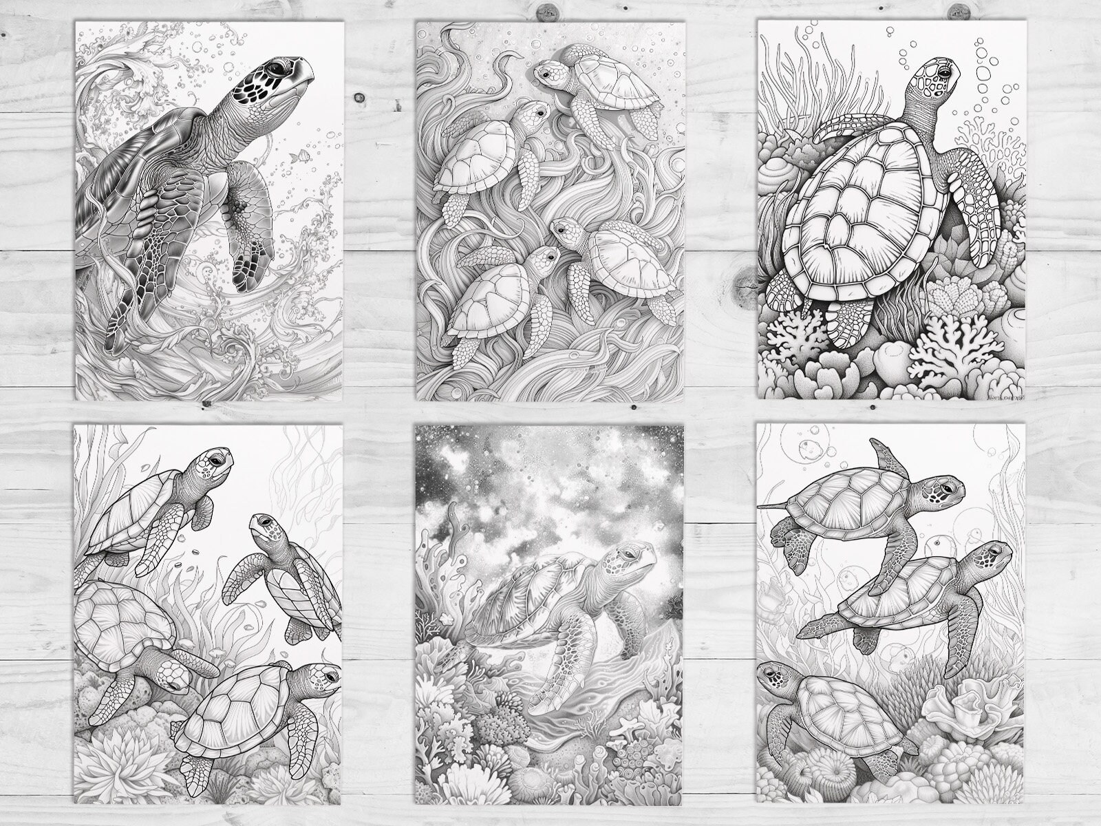 30 Sea Turtle Coloring Pages, Underwater World, Surfing Sea Life ...