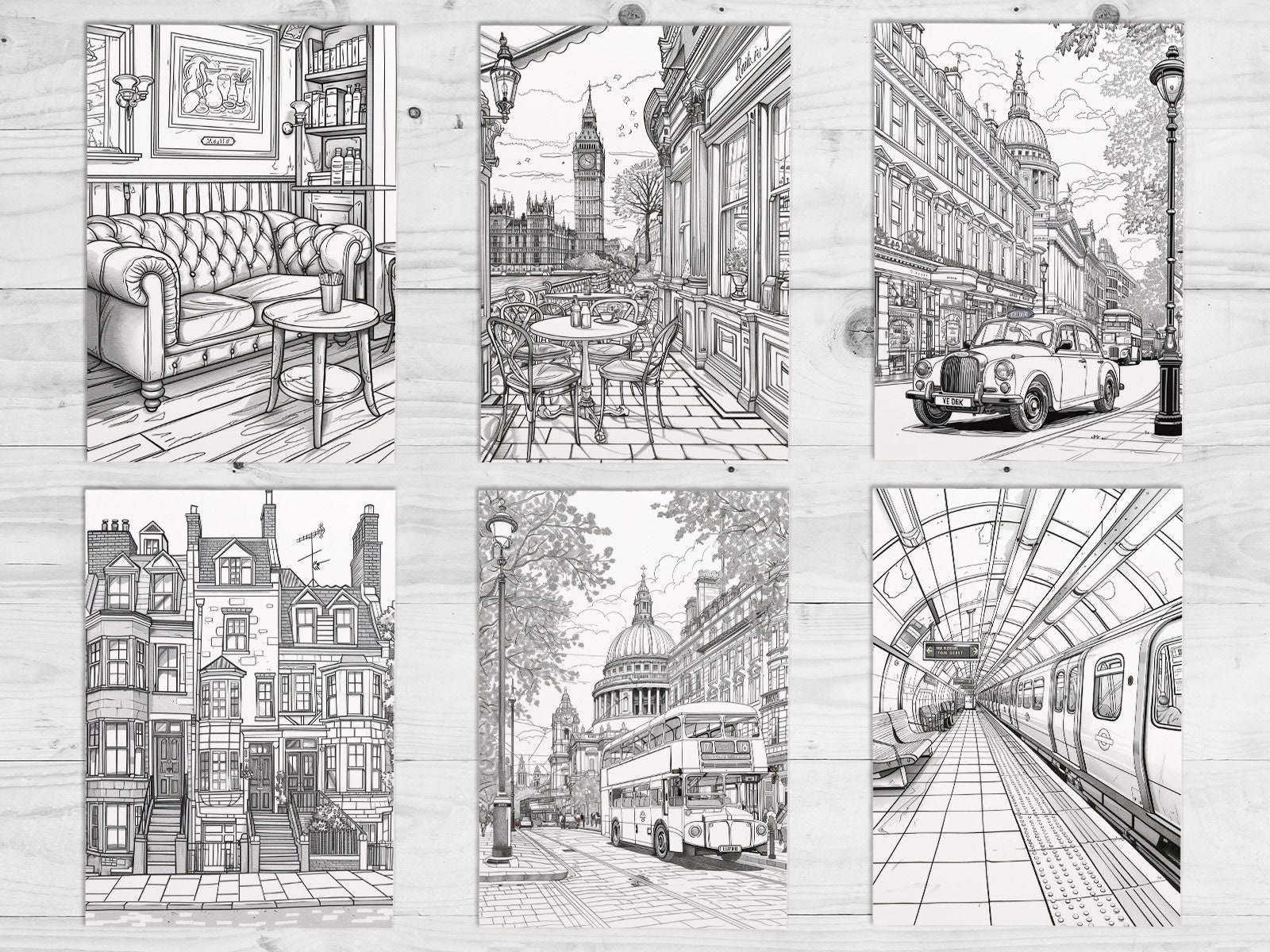 30 London City Coloring Pages, Vintage Storefront, City Scene, Urban ...