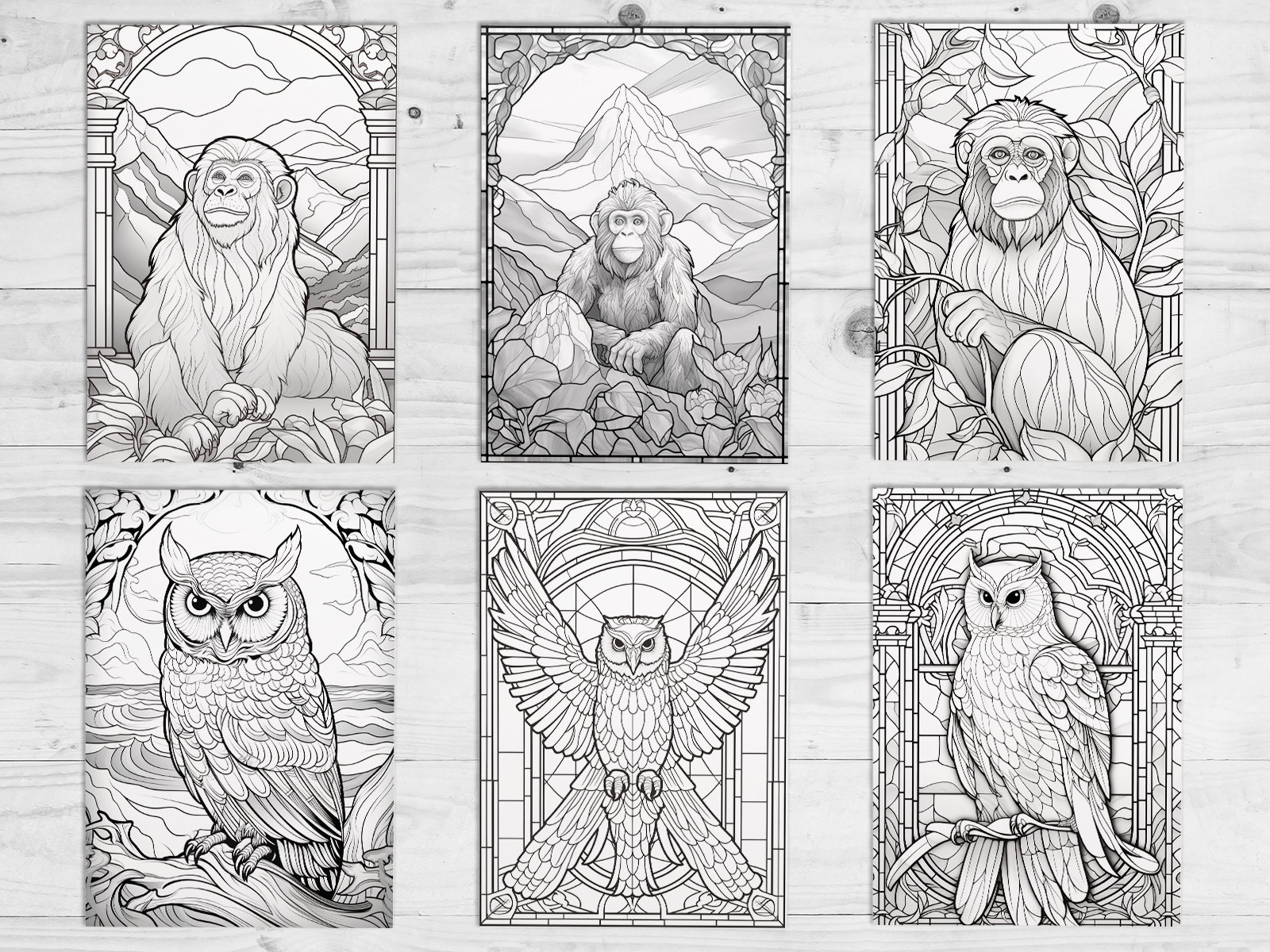 65 Animal Bundle, Coloring Pages, Printable Art, Exotic Animals, Horse ...