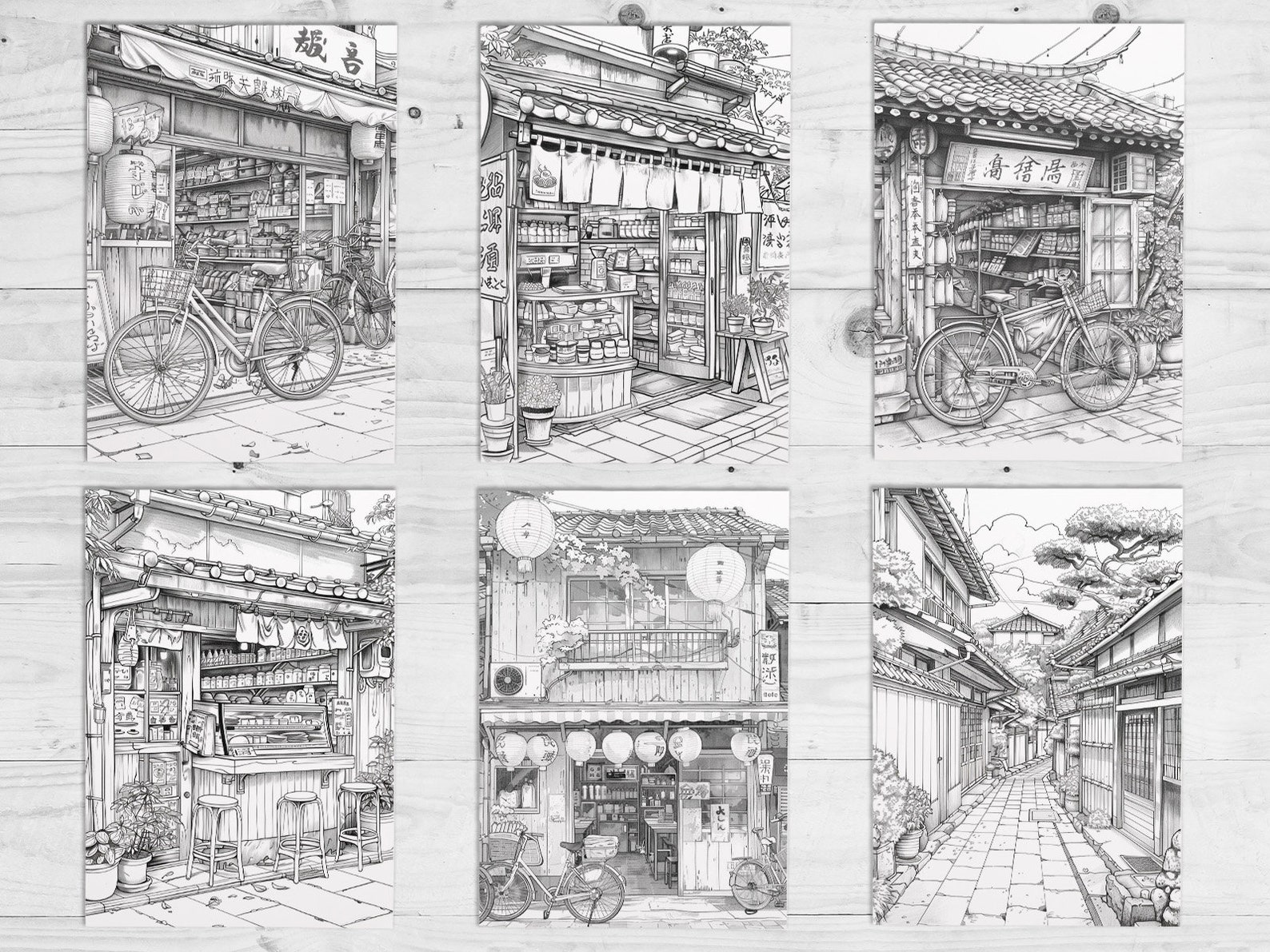 100 Vintage Storefront Coloring Pages, Traditional Asian Shop Front ...