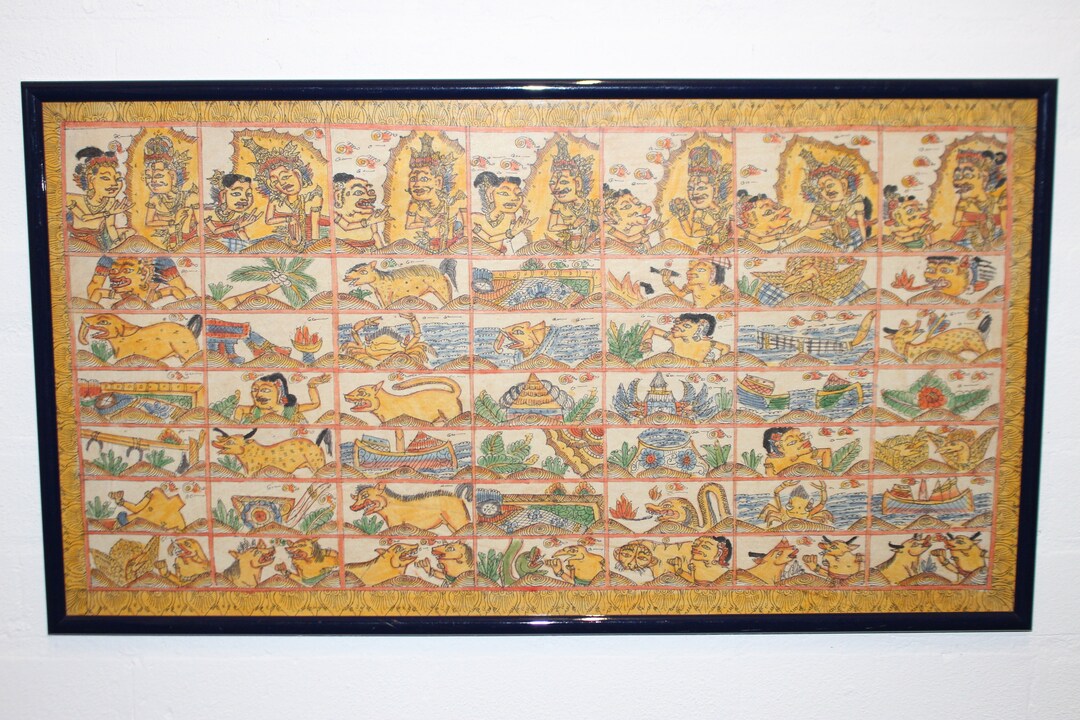 A Balinese Calendar Chart of Days Palelintangan. Painted on Cloth. - Etsy