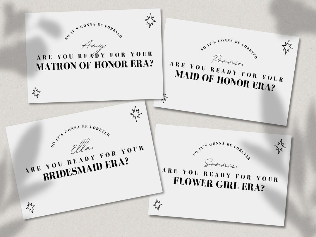 Swiftie Bridesmaid Era Proposal Card | Bridesmaid Proposal Box Card ...