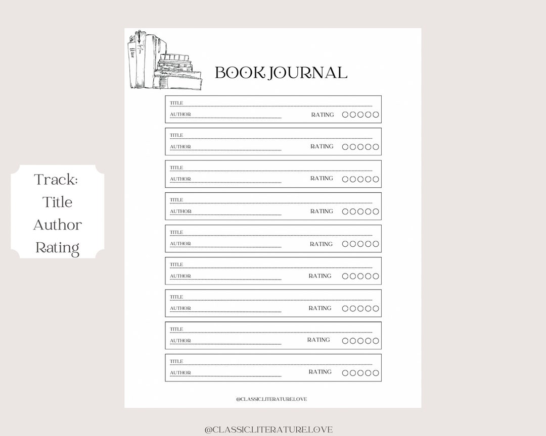 Reading Journal Printable, Book Wishlist, Book Journal, TBR List ...