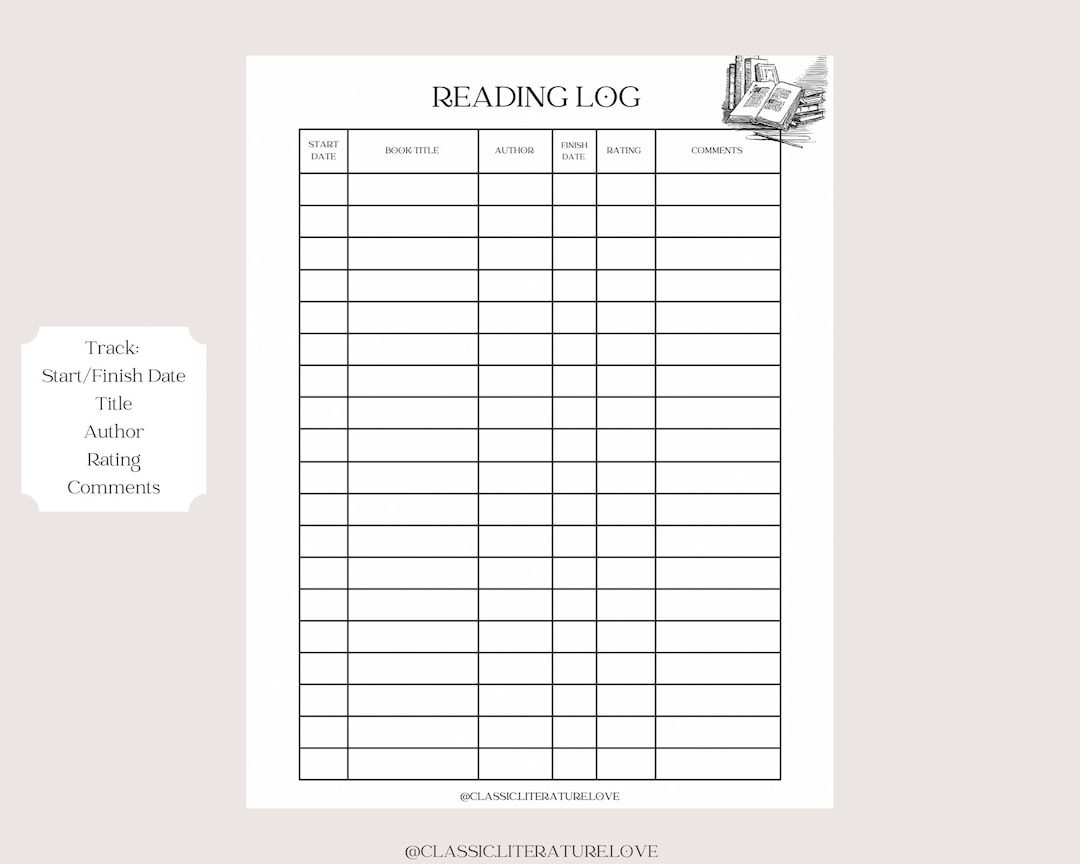 Reading Journal Printable, Book Wishlist, Book Journal, TBR List ...