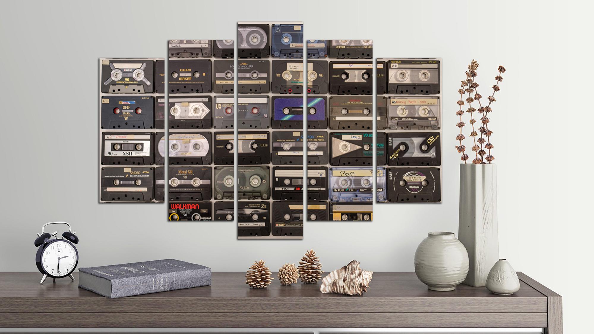 Audio Cassette Canvas Wall Art Retro College Dorm Decor Music Gifts ...