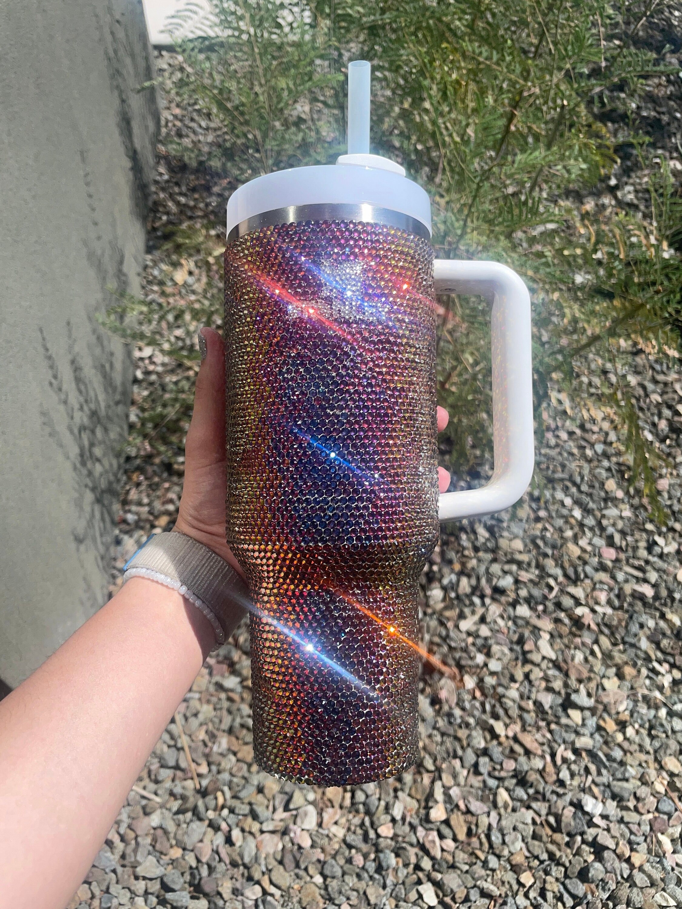 ON SALE Volcanic Color Changing Glass Rhinestones on Stanley Tumbler ...