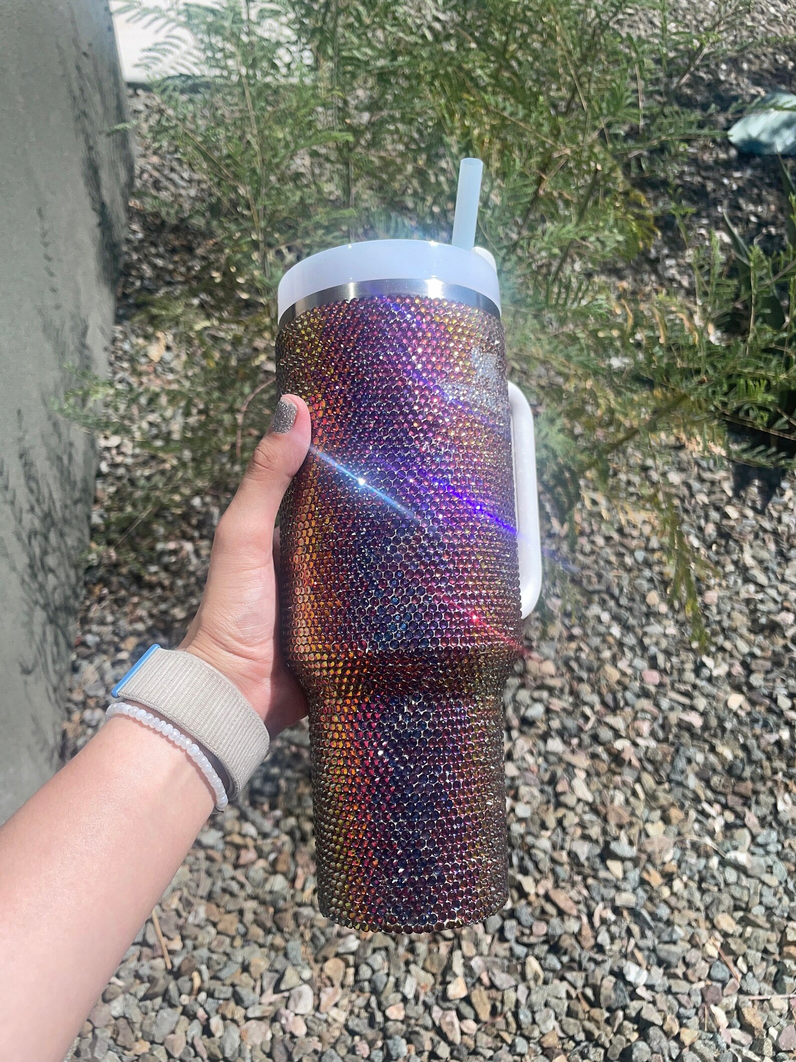 ON SALE Volcanic Color Changing Glass Rhinestones on Stanley Tumbler ...