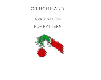 Grinch Bead Pattern, Brick Stitch Pattern for Miyuki Delicas 11/0, Seed Beads, New Year ...
