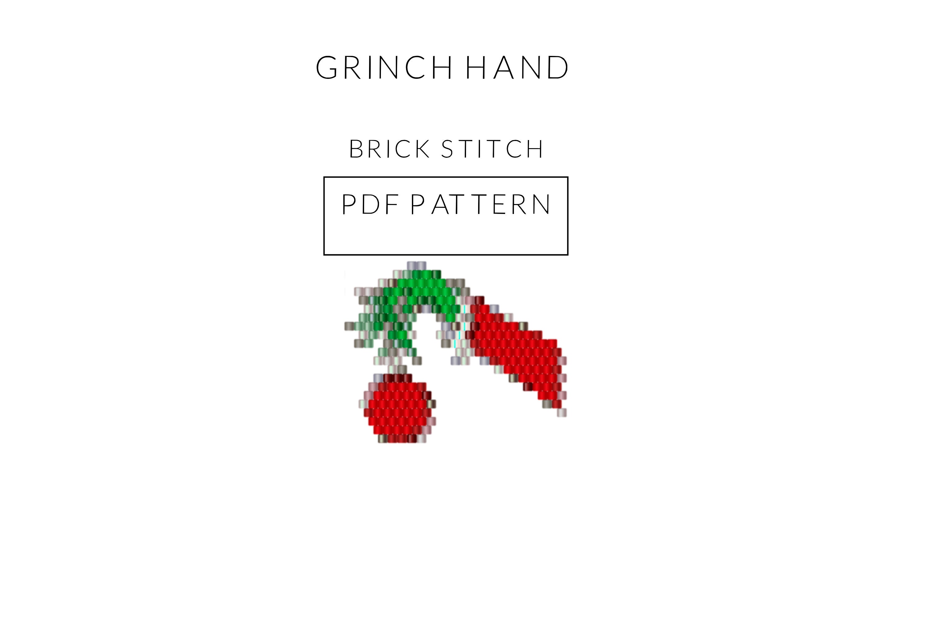 Grinch Hand Beaded PDF Pattern, Brick Stitch Pattern for Miyuki Delicas ...