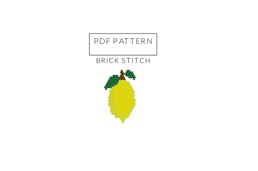 Lemon Brick Stitch Pattern, Miyuki Delica Seed Beads, Seed Bead Pattern ...