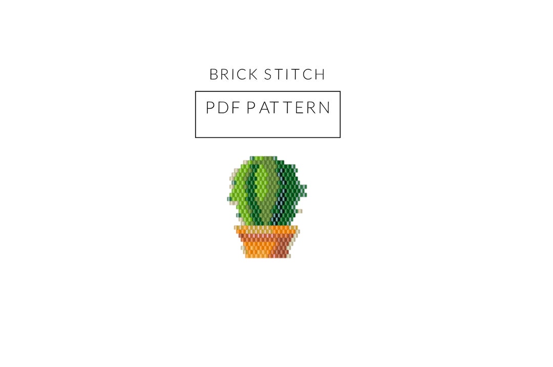 Cactus Brick Stitch Pattern, Miyuki Delica Seed Beads, Seed Bead ...