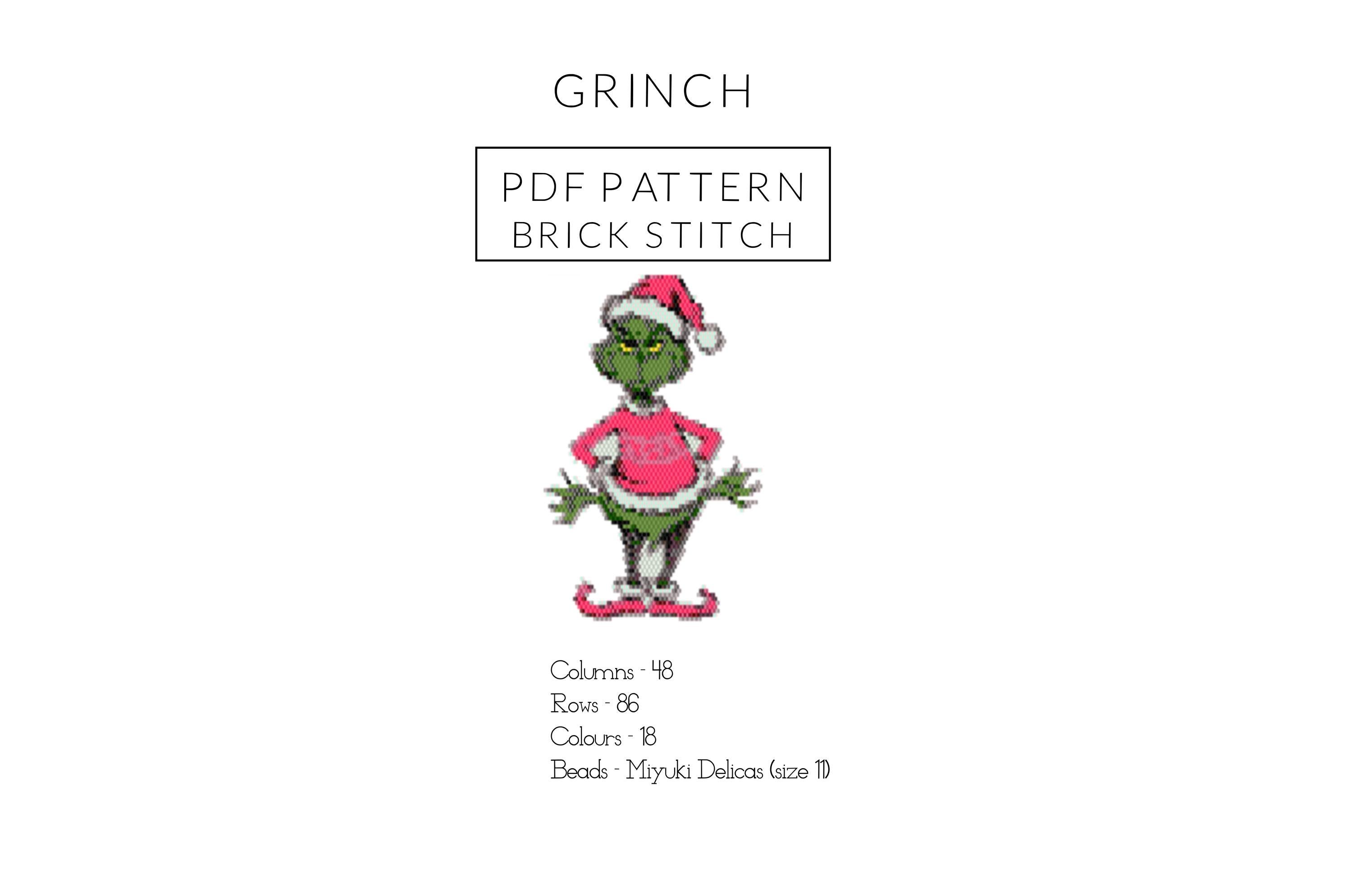 Grinch Pattern, PDF Pattern for Miyuki Delica 11/0, Seed Beads Pattern ...