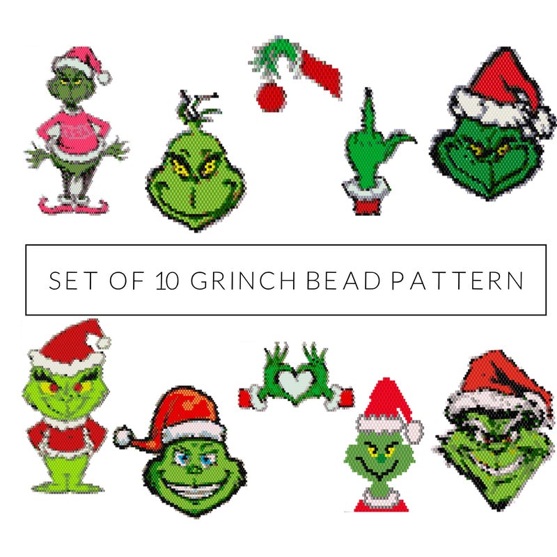 Grinch Perler Beads - Etsy