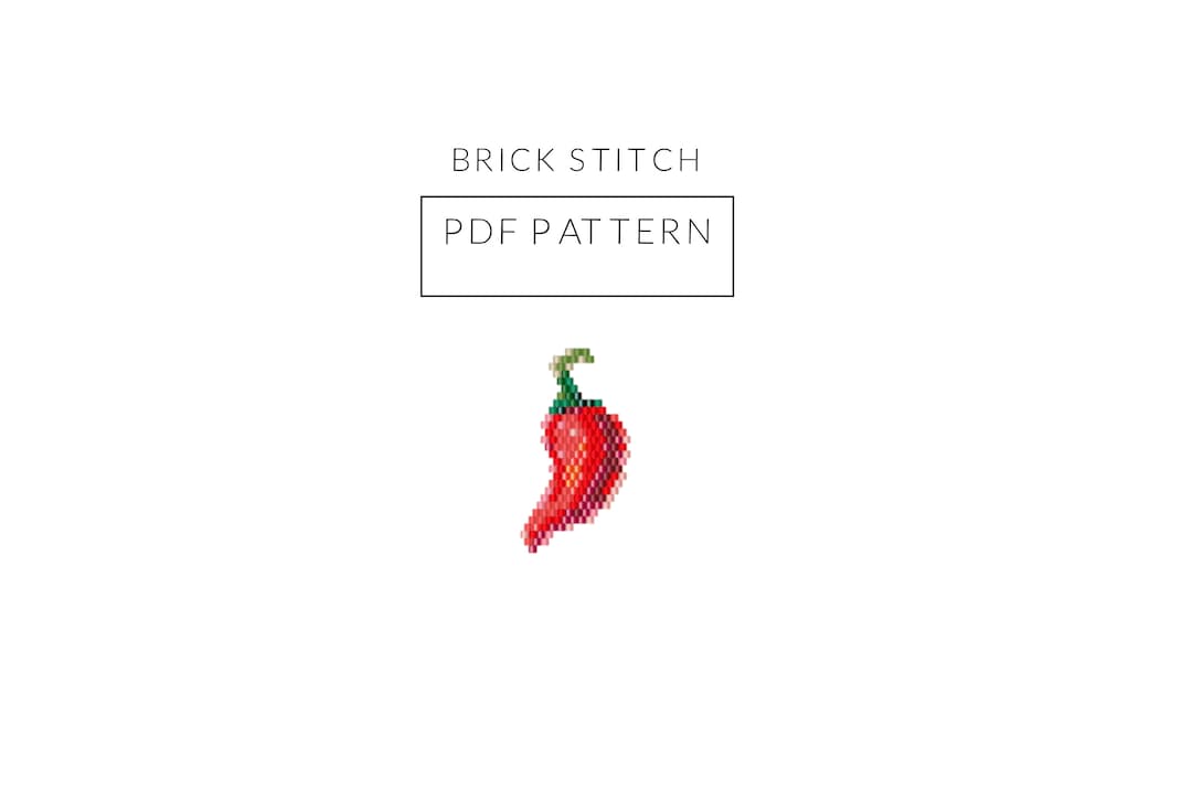 Pepper Brick Stitch Pattern, Miyuki Delica Seed Beads, Seed Bead ...