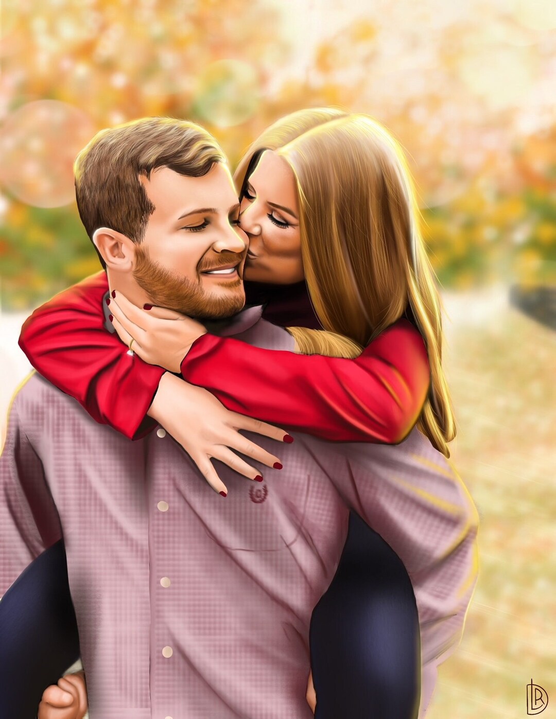Custom Couple Portraits Digital Art for Gifts / Keepsake - Realism or ...