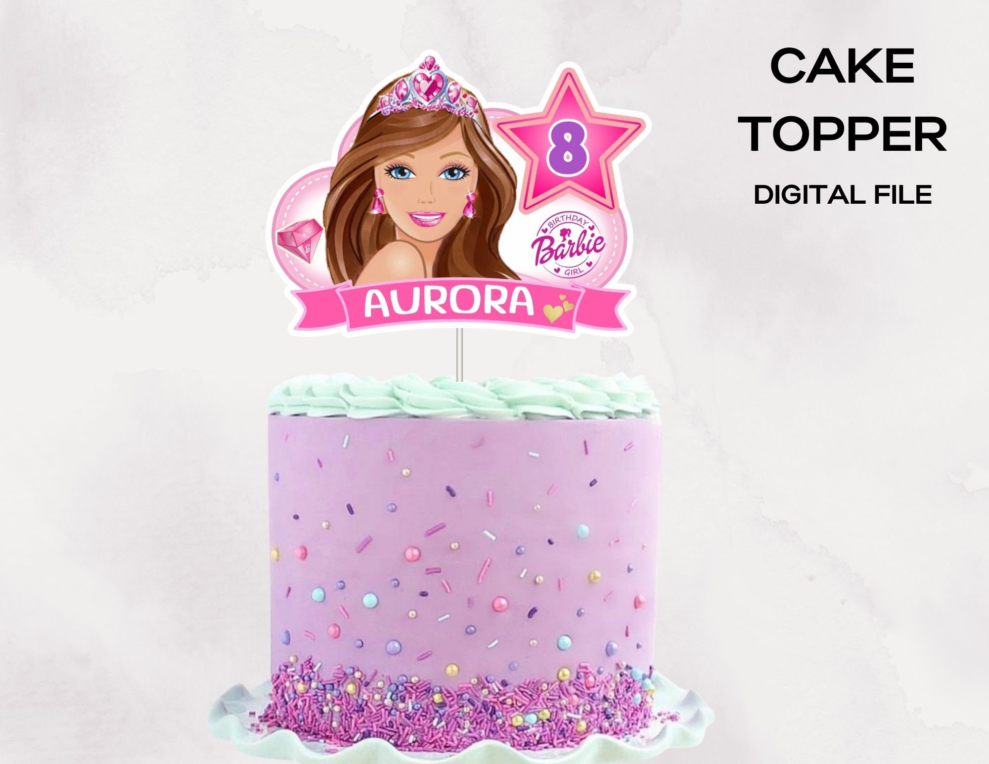 Doll Cake Topper, Pink Doll Topper, Doll Birthdayparty - Etsy