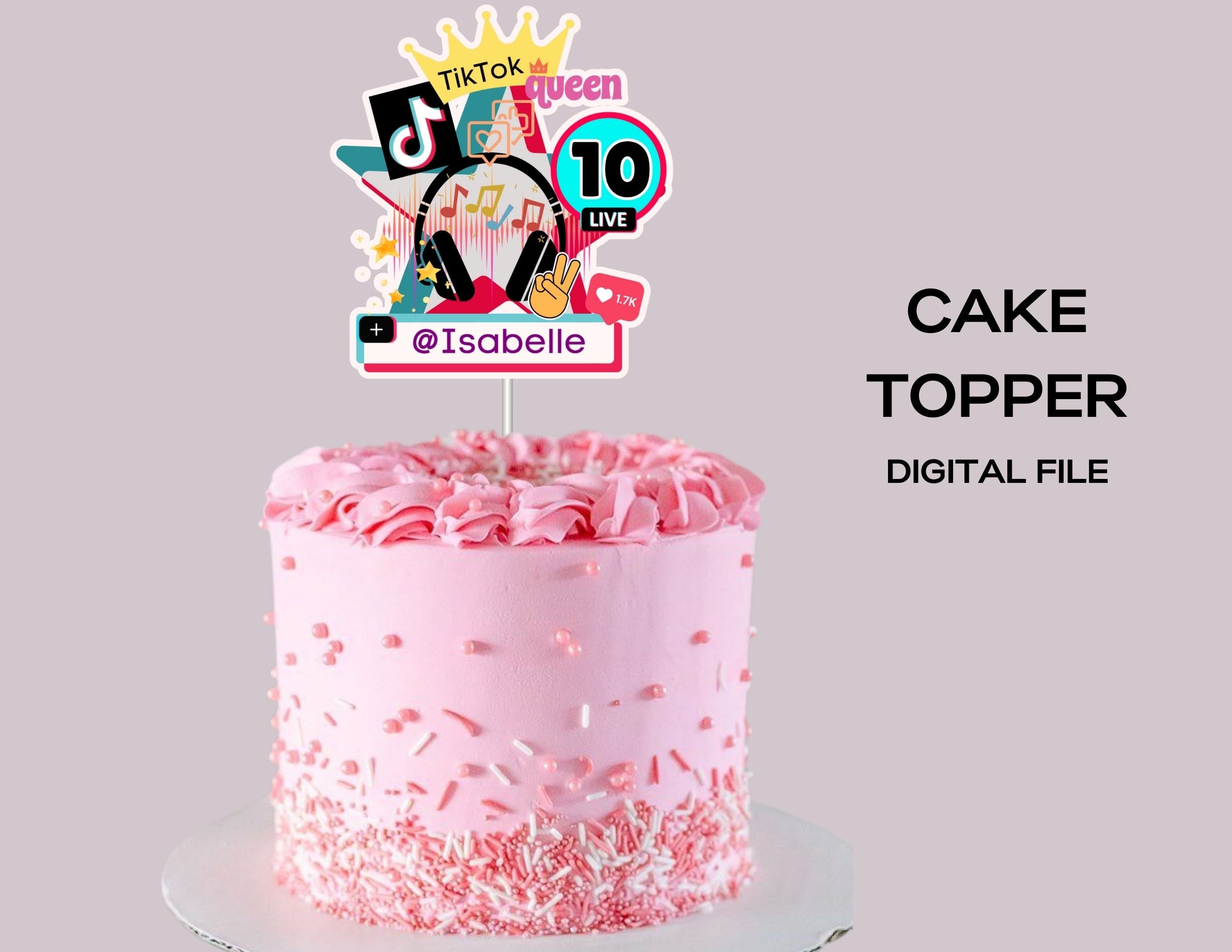 Tiktok Cake Topper, Musical Cake Topper, Tiktok Birthday Party - Etsy