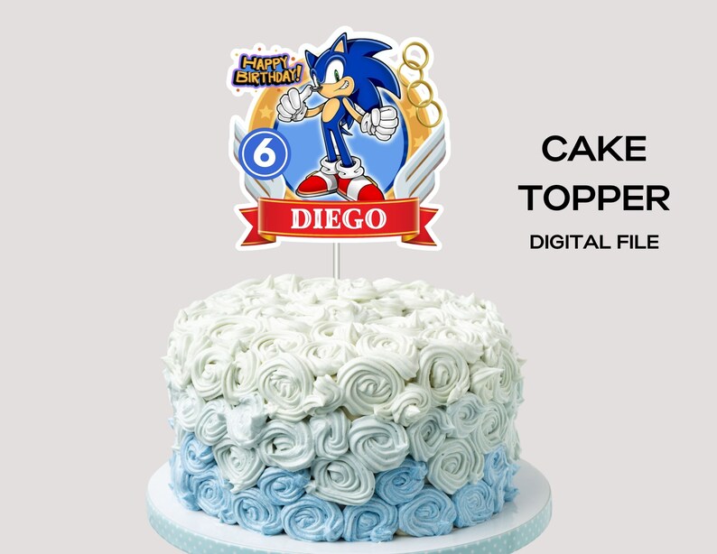 Sonic Cake Topper, Sonic the Hedgehog, Sonic Birthday - Etsy