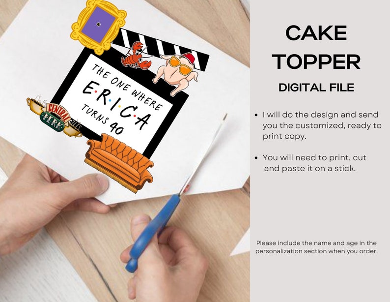 Friends Cake Topper, Friends Show Cake Topper, Friends Birthday Party ...